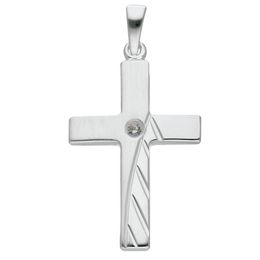 Adelia´s Ketten-Anhänger ADELIA´S "925 Silber Kreuz Anhänger" Schmuckanhänger Gr. mit Zirkonia, Silber 925 (Sterlingsilber), silberfarben (silber) Damen mit Zirkonia Silberschmuck für & Herren