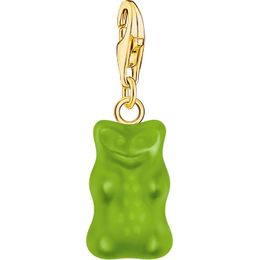 Charm-Einhänger Thomas Sabo "THOMAS x HARIBO Schmuck: Charm" Charms goldfarben (gelbgoldfarben, grün, grün) Damen mit Kristallglas