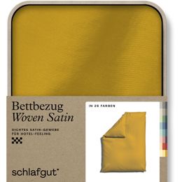 Bettbezug Schlafgut "Woven Satin" Bettbezüge Gr. B/L: 155cm x 220cm, Mako-Satin, gelb (yellow deep) besonders dicht gewebt, Mix & Match: passender Kissenbezug erhältlich