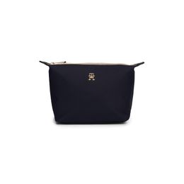 Kulturbeutel Tommy Hilfiger "Women POPPY WASHBAG CORP Washbag" Gr. B/H/T: 27 cm x 17 cm x 12 cm, blau (space blue) Damen Taschen Kosmetiktasche, Kulturtasche, Waschtasche, Toilettentasche, Necessaire