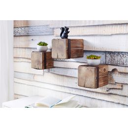 Wandregal Home Affaire "Holzpfeiler" Regale Gr. B/H/T: 14 cm x 14 cm x 20 cm, braun