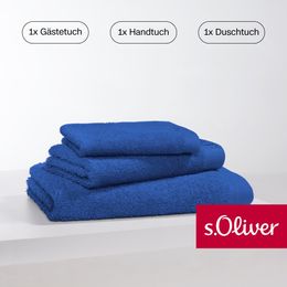 Handtuch Set s.Oliver "s. Oliver, besonders weich und saugfähig" Handtücher (Packung) Gr. 3 St., blau 1 Gästetuch 30x50 cm, Handtuch 50x100 Duschtuch 70x140 cm