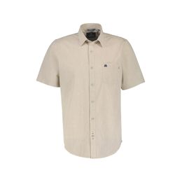 Kurzarmhemd Lerros "Lerros Unifarbenes Baumwoll-Leinenhemd" Gr. 6XL, extraweit, beige (light dune beige) Herren Hemden