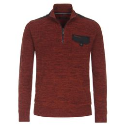 Troyer Casamoda "Casamoda Troyer uni" Gr. L, rot (dunkelrot), Herren, 100% Baumwolle, Pullover