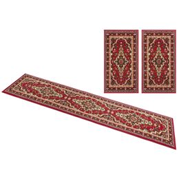 Bettumrandung Home Affaire "Oriental" Gr. B/L (Brücke): 60cm x 110cm (2 St.) B/L (Läufer): 60cm x 320cm (), rechteckig, rot Läufer-Set, Kurzflor, Orient-Optik, mit Bordüre, pflegeleicht, elegant