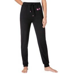 Relaxhose feel good Gr. 36/38, Normalgrößen, schwarz (schwarz-pink) Damen Hosen