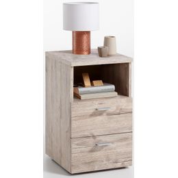 Nachtkonsole FMD "suva" Sideboards Gr. B/H/T: 35cm x 61,5cm x 40cm, 2 St., braun (sandeichefarben)