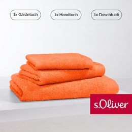 Handtuch Set s.Oliver "s. Oliver, besonders weich und saugfähig" Handtücher (Packung) Gr. 3 St., orange 1 Gästetuch 30x50 cm, Handtuch 50x100 Duschtuch 70x140 cm