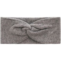 Stirnband Zwillingsherz grau (dunkelgrau) Damen Mützen Knoten vorn, Cashmere, Feinstrick