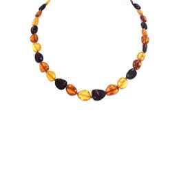 Collier Firetti "Schmuck Geschenk Halsschmuck Halskette Farbstein Edelstein Bernstein" Halsketten Gr. Messing-Nylon-Bernstein, Länge: 45 cm, goldfarben (gelbgoldfarben, mehrfarbig) Damen Made in Germany - mit Bernstein