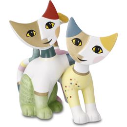 Sammelfigur Goebel "Figur Rosina Wachtmeister - "Amici per la pelle"" Dekofiguren Gr. B/H/T: 11cm x 12cm x 8cm, Katzen, bunt Katzen-Duo