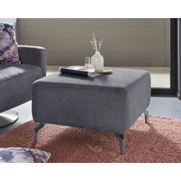 Sit & More Hocker SIT & MORE "Gizeh", grau (steel), B:72cm H:46cm T:72cm, Hocker, Hocker, Fu&szlig;h&ouml;he 15 cm, wahlweise in 2 unterschiedlichen Fu&szlig;farben