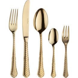 Pinti Inox Besteck-Set PINTINOX "Settecento Treasur Gold TXT" Essbesteck-Sets Gr. 30 tlg., goldfarben geläserter Griff, glänzend