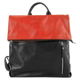 Cityrucksack CLUTY Gr. B/H/T: 36 cm x 33 cm x 9 cm, rot Rucksäcke echt Leder, Made in Italy