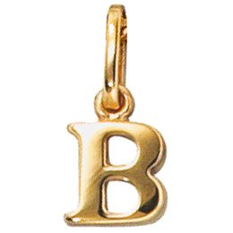 Buchstaben-Anhänger Jobo "Anhänger Buchstabe" Schmuckanhänger Gr. B, Gelbgold 333, goldfarben (gelbgold 333) Damen 333 Gold