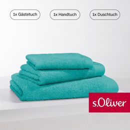 Handtuch Set s.Oliver "s. Oliver, besonders weich und saugfähig" Handtücher (Packung) Gr. 3 St., blau (türkis) 1 Gästetuch 30x50 cm, Handtuch 50x100 Duschtuch 70x140 cm