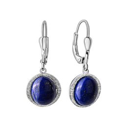 Paar Ohrhänger Vivance "925-Sterling Silber rhodiniert Lapislazuli" Ohrringe Gr. ONE-SIZE, Silber 925 (Sterlingsilber), weiß (weiß, blau) Damen