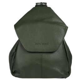 Cityrucksack Bruno Banani Gr. B/H/T: 20 cm x 27 cm x 12 cm, grün (oliv) Rucksäcke echt Leder