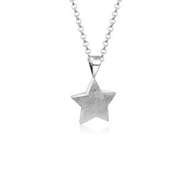 Kette mit Anhänger NENALINA "Stern Star Astro Gebürstet 925 Silber" Halsketten Gr. 45, ohne Stein, Silber 925 (Sterlingsilber), L: 45cm, silberfarben (silber) Damen