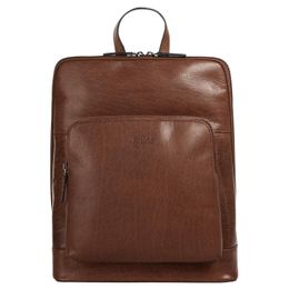 XZONE Cityrucksack X-ZONE Gr. B/H/T: 33 cm x 28 cm x 11 cm, braun (cognac) Rucksäcke echt Leder