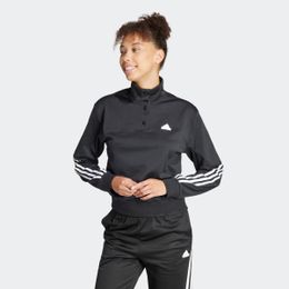 Sweatjacke adidas Sportswear "W ICONIC 3S TT" Gr. L, schwarz-weiß (black, white) Damen Sweatjacken