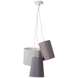 Pendelleuchte Brilliant "Trial" Lampen grau grau, 3 x E27 max. 40W, 10,5 cm Höhe, MetallTextil