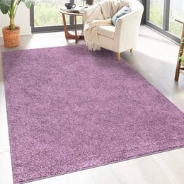 Hochflor-Teppich Carpet City "City Shaggy" Teppiche Gr. B: 230 cm 1 St., 30 mm, L: 320 cm, lila Robuster Langflor Teppich uni, besonders flauschig weich