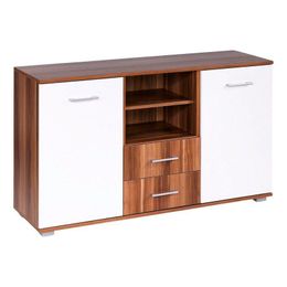 Kombikommode Priess Sideboards Gr. B/H/T: 123 cm x 70,5 cm x 38 cm, 2 St., weiß (nussbaumfarben, weiß)