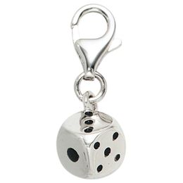 Charm-Einhänger Jobo "Würfel" Charms silberfarben (silber 925) Damen 925 Silber