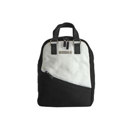 Cityrucksack MARGELISCH "Minu 1" Gr. B/H/T: 27cm x 33cm x 12cm, schwarz-weiß (schwarz, weiß), Canvas, Baumwolle, Rucksäcke, aus BSCI zertifizierter Produktion