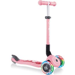 Dreiradscooter Globber "JUNIOR FOLDABLE FANTASY LIGHTS, mit Leuchtrollen" Scooter rosa