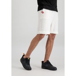 Sweatshorts Alpha Industries "Alpha Industries Men - Shorts Terry Shorts" Gr. L, Normalgrößen, weiß (jet stream white) Herren Hosen