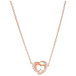 Collier Smart Jewel "Herz mit Zirkonia, rosé vergoldet, Silber 925" Halsketten Gr. 47 cm, Silber 925 (Sterlingsilber), rosegold (rosé vergoldet) Damen