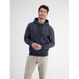 Hoodie Lerros "Lerros Sweat-Hoodie in weicher Strukturqualität" Gr. S, blau (classic navy) Herren Sweatshirts