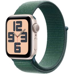 Smartwatch Apple "Watch SE (2024)" Smartwatches Gr. 40 mm, ohne eSIM, One-Size, Sport Loop, beige (polarstern)