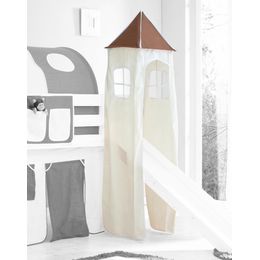 Bettturm Ticaa, braun (braun, beige), B:45cm H:190cm L:45cm, Baumwolle, Spieltunnel