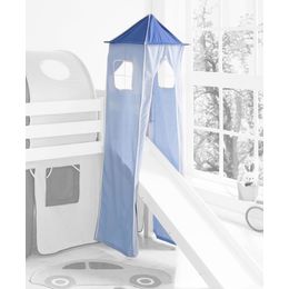 Bettturm Ticaa, blau (hellblau, blau), B:45cm H:190cm L:45cm, Baumwolle, Spieltunnel