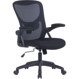 Drehstuhl ByLiving "Flex" Stühle Gr. B/H/T: 62cm x 103cm x 58,5cm, Netzstoff uni, ohne Kopfstütze + Nylon, schwarz (schwarz, schwarz) Bürodrehstuhl moderner Bürostuhl mit vielen Einstellungsmöglichkeiten