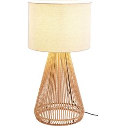 Tischleuchte LeGer Home by Lena Gercke "Zuri" Lampen Gr. Ø 30 cm Höhe: 60 cm, beige (braun, naturweiß, beige, beige) Designerlampe Tischlampe mit Sisalschnur, Leinenschirm Stoff -