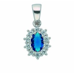 Adelia´s Ketten-Anhänger ADELIA´S "Damen Silberschmuck 925 Silber Anhänger mit Zirkonia" Schmuckanhänger Gr. mit Zirkonia, Silber 925 (Sterlingsilber), blau Damen mit Zirkonia Silberschmuck für