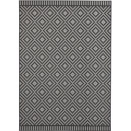 Teppich freundin Home Collection "Breeze" Teppiche Gr. B: 200 cm 1 St., 8 mm, L: 290 cm, schwarz (schwarz, creme) In-& Outdoor, Wetterfest, Balkon, Garten, Wohnzimmer, Rauten