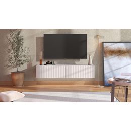 TV-Board Inosign "Antibes Lowboard, Breite 192/154 cm, TV-Schrank, TV-Ständer" Sideboards Gr. B/H/T: 154 cm x 32 cm x 42 cm, Opaque Weiß 154 cm, weiß (opaque weiß, hochglanz folie) Trendfarben, Front in 3D-Optik, Push to open Funktion