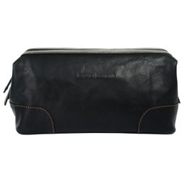 Kulturbeutel Bruno Banani Gr. B/H/T: 24 cm x 13 cm x 12 cm onesize, schwarz Taschen echt Leder