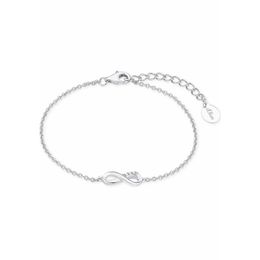 Silberarmband s.Oliver "Infinity/Unendlichkeit, 2017243" Armbänder Gr. Silber 925 (Sterlingsilber), silberfarben (silber, 925, weiß) Damen mit Zirkonia (synth.)