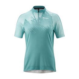 Radtrikot Gonso "LESIMA" Gr. 42, blau (türiks) Damen Trikots MTB-Radshirt kurzarm, leichtes Fahrradtrikot mit RV-Tasche