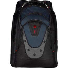 Laptoprucksack Wenger "Ibex, schwarz/blau" Gr. B/H/T: 37cm x 47cm x 26cm, blau Herren Rucksäcke für Laptops bis 17 Zoll