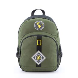 Cityrucksack National Geographic "New Explorer" Gr. B: 31 cm, grün (khaki) Rucksäcke mit praktischer Fächeraufteilung