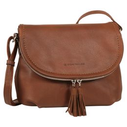 Umhängetasche Tom Tailor "LARY" Gr. B/H/T: 29 cm x 23 cm x 7 cm, braun (cognac) Damen Taschen Crossbody Bag mit modischen Quasten am Zipper