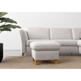 Polsterhocker Home Affaire "Trelleborg", silber, B:58cm H:48cm T:58cm, 95% Polyester, 5% Polyamid, Hocker, Polsterhocker, mit Cord-Bezug, mit Staufach, inkl. Federkern-Polsterung