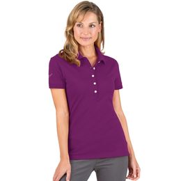 Poloshirt TRIGEMA "TRIGEMA mit Kristallsteinen" Gr. XXXL, lila (brombeer) Damen Shirts